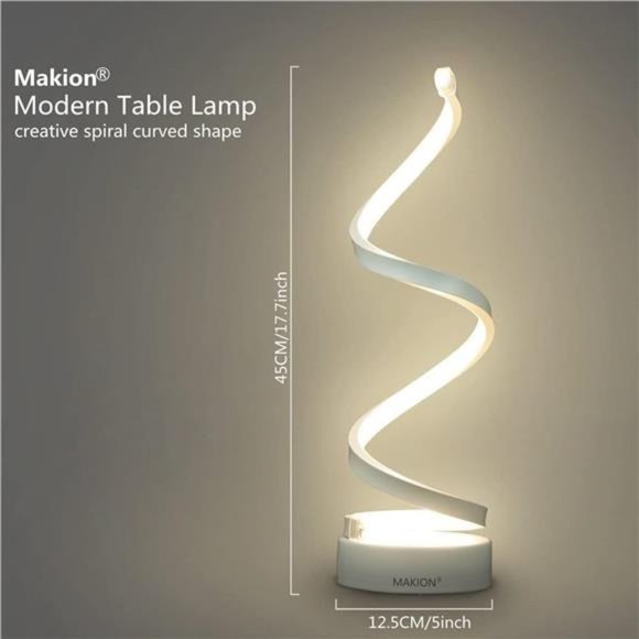 Accents | Spiral Led Table Lamp Curved Led Desk Lamp Contemporary ...